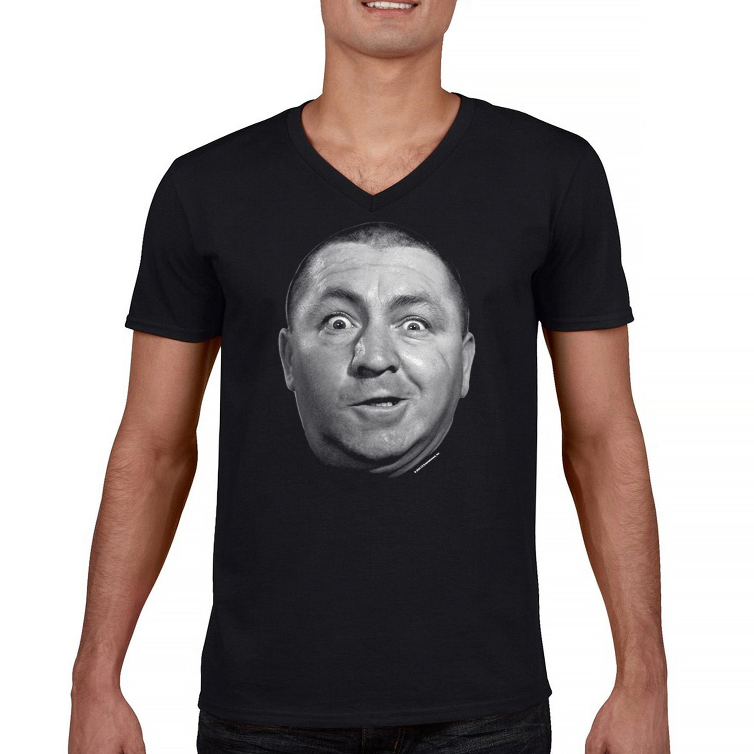 Curly The Three Stooges V-Neck T-shirt Funny 3 Wise Guys Retro Comedy ...