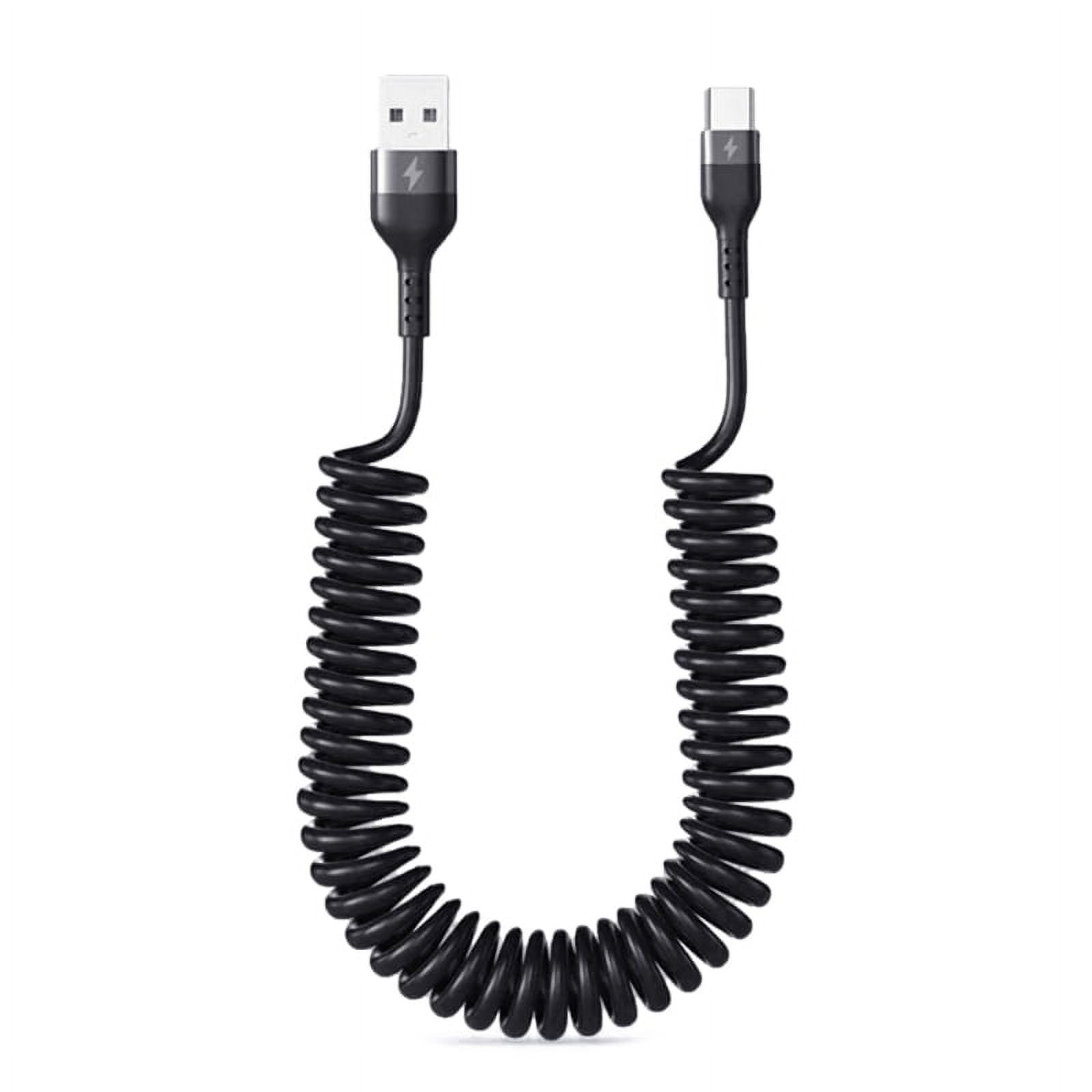 Curly USB A to USB C Fast Charger Cord 5A Spring USB C Cable ...