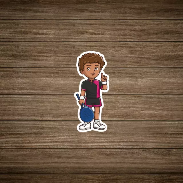 CurlyHaired Tennis Player Boy Sticker Athletic Kids Decal Graphicphone ...
