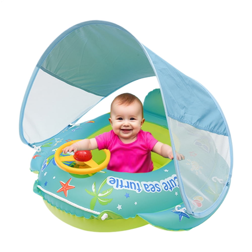 Curpgiee Baby Float with Canopy Baby Swim Float with Canopy Safety Sun ...