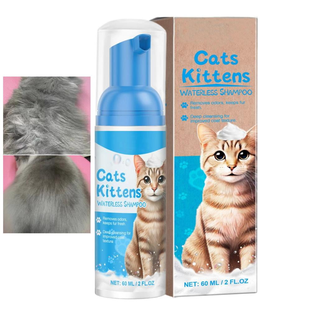 Curpgiee Cat Dry Shampoo Waterless Cat Shampoo Licking Safe Dry Shampoo ...