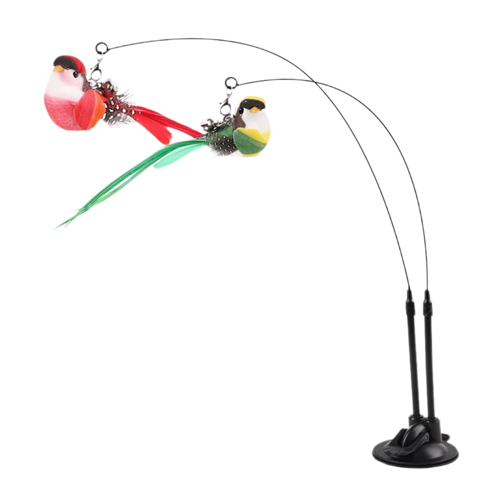 Curpgiee Cat Teaser Toy Wand Cat Toy 2 In 1 Suction Cup Removable ...