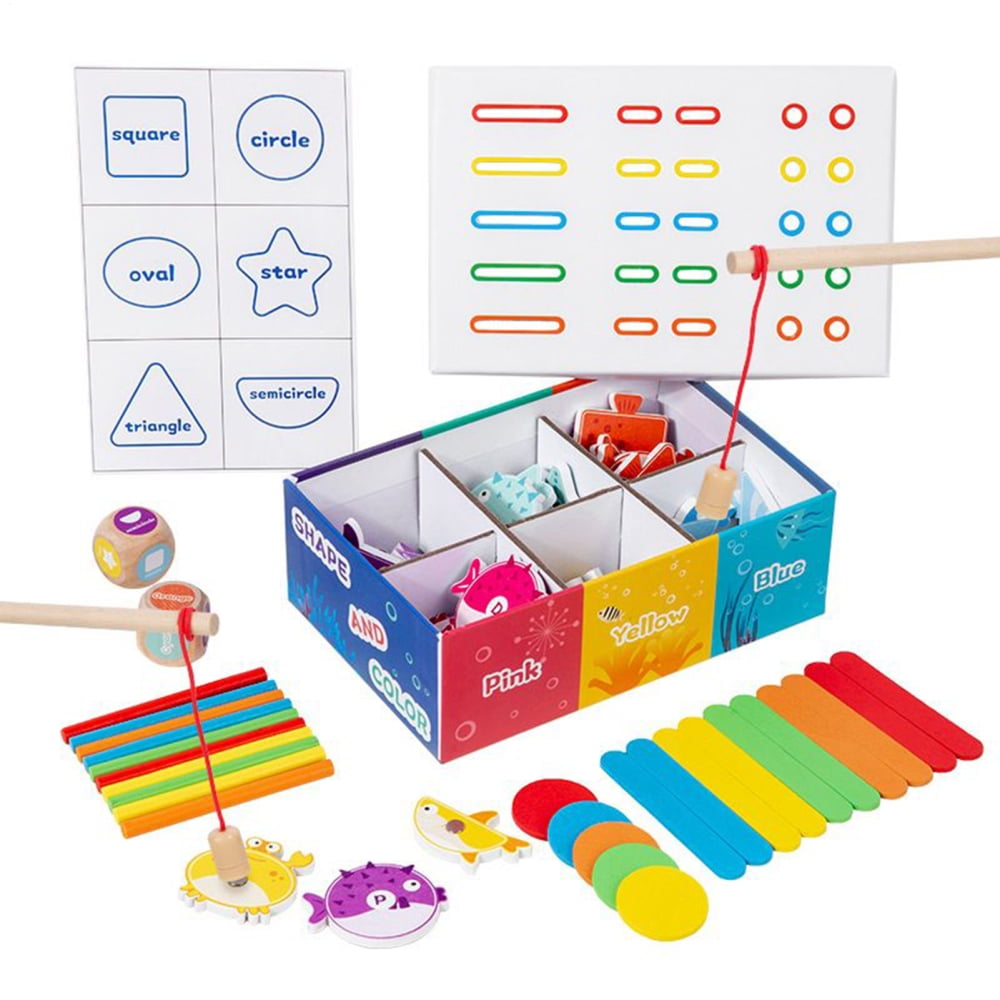 Curpgiee Color Shape Sorting Box Wooden Color Shape Sorting Toy ...