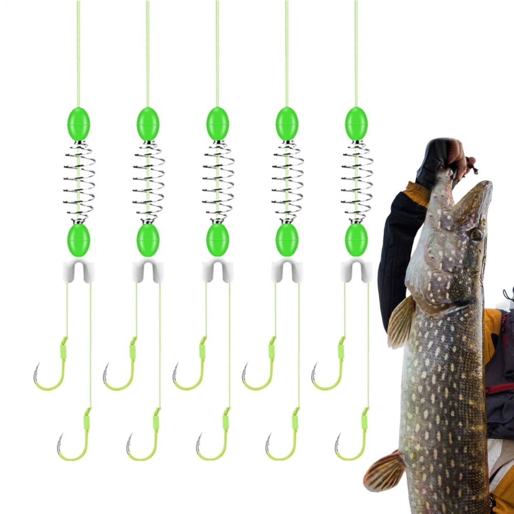 Curpgiee Double Barbed Fishing Hooks Freshwater Bait Holder Fluorescent ...
