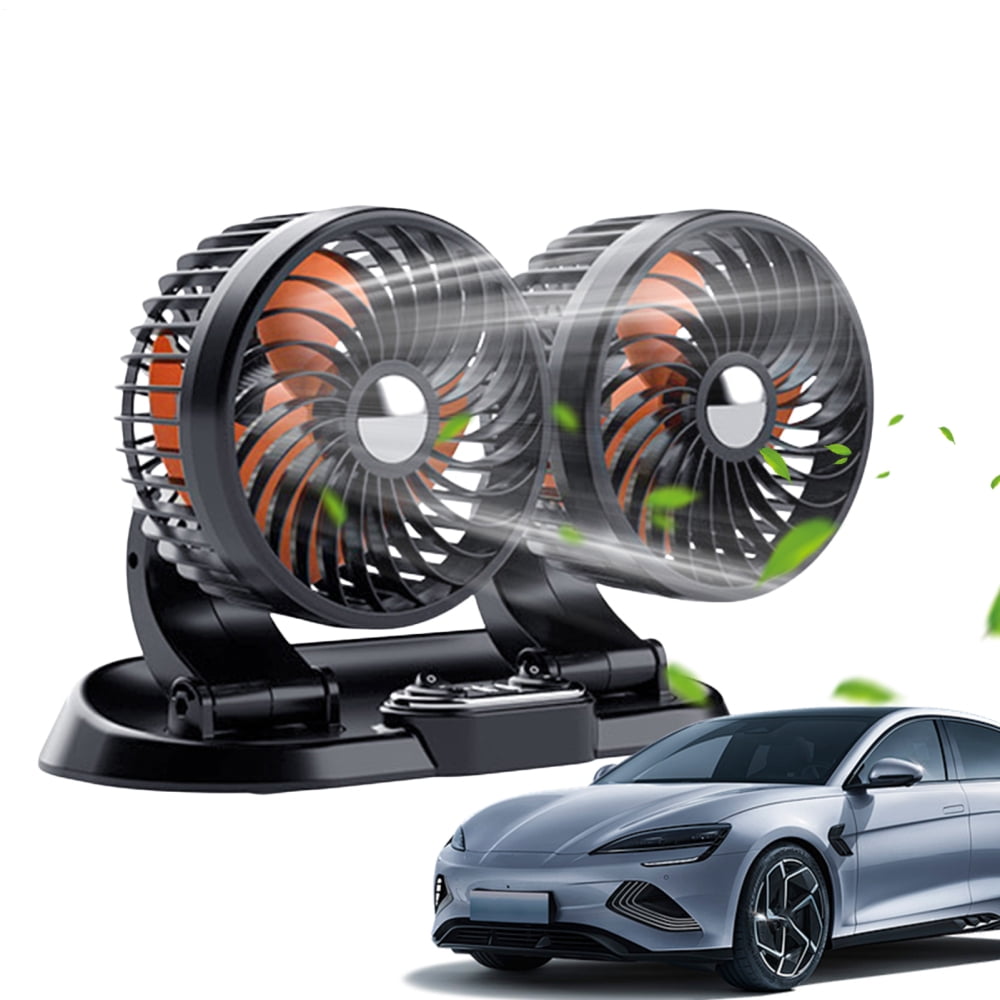 Curpgiee Fan for Car With No Ac USB Double-head 24V Car Window Fan ...