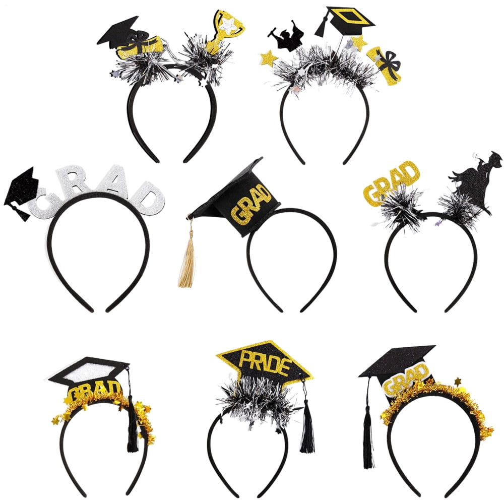 Curpgiee Grad Headband Grad Headwear Felt Accessory Reusable Glitter ...