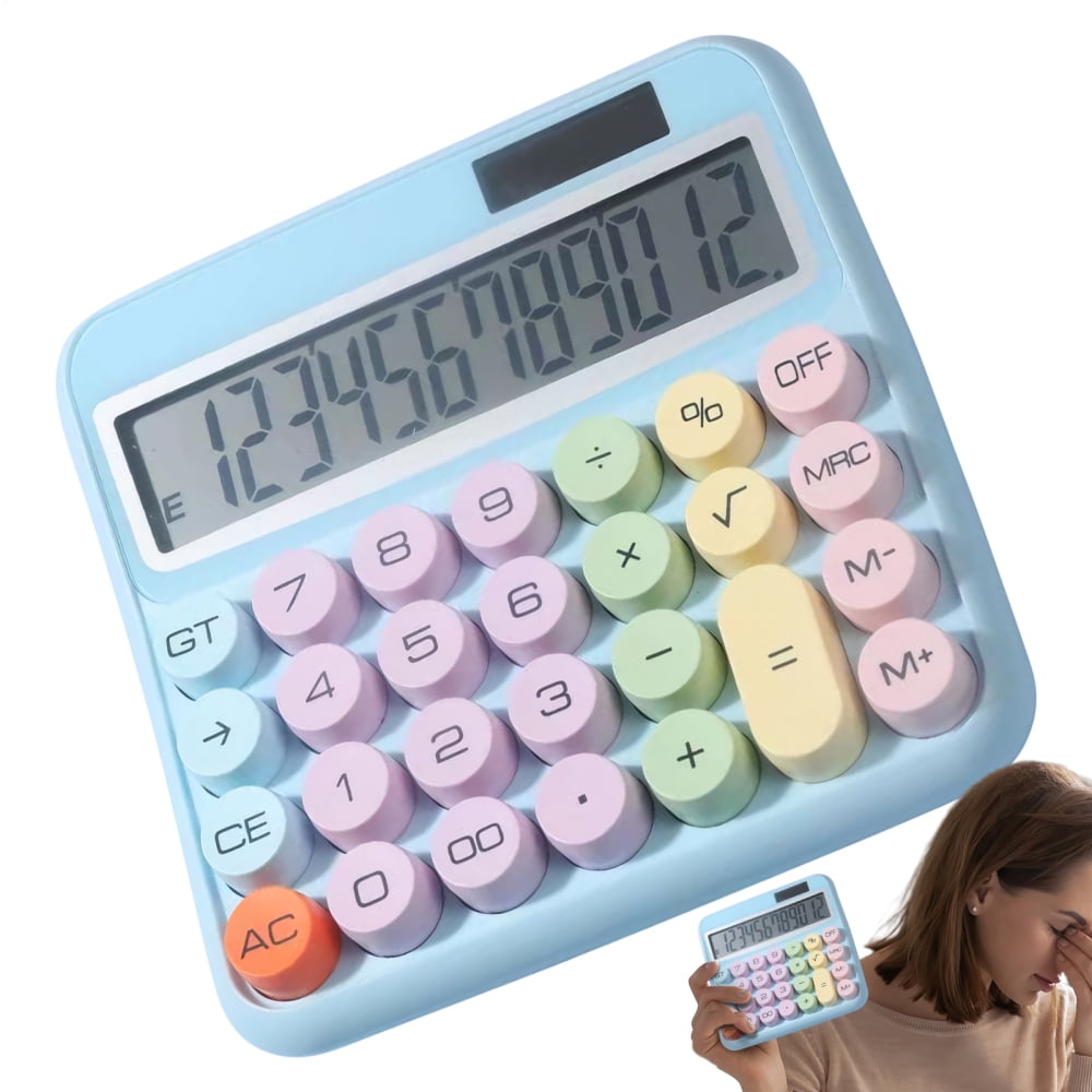 Curpgiee Large Desk Calculator 12-Digit Calculator Large Buttons 5-inch ...