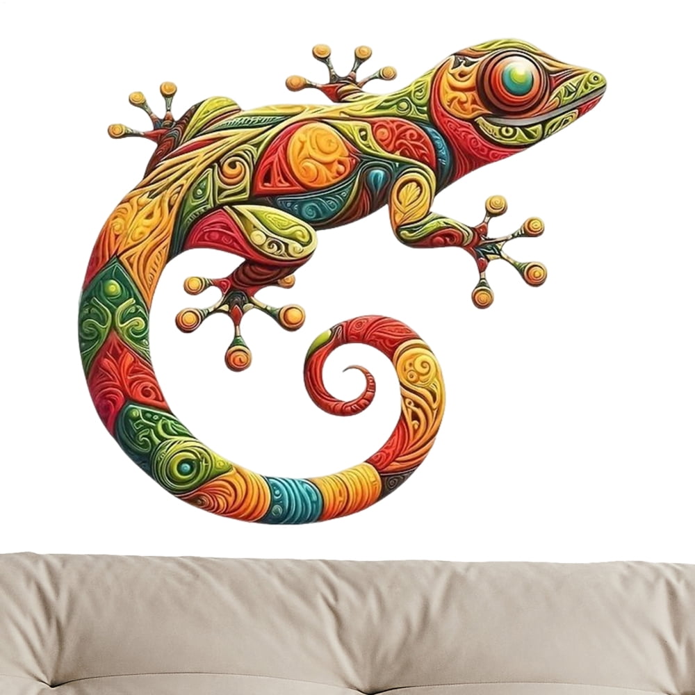 Curpgiee Metal Gecko Wall Art Gecko Wall Art Decor Outdoor Decorations ...