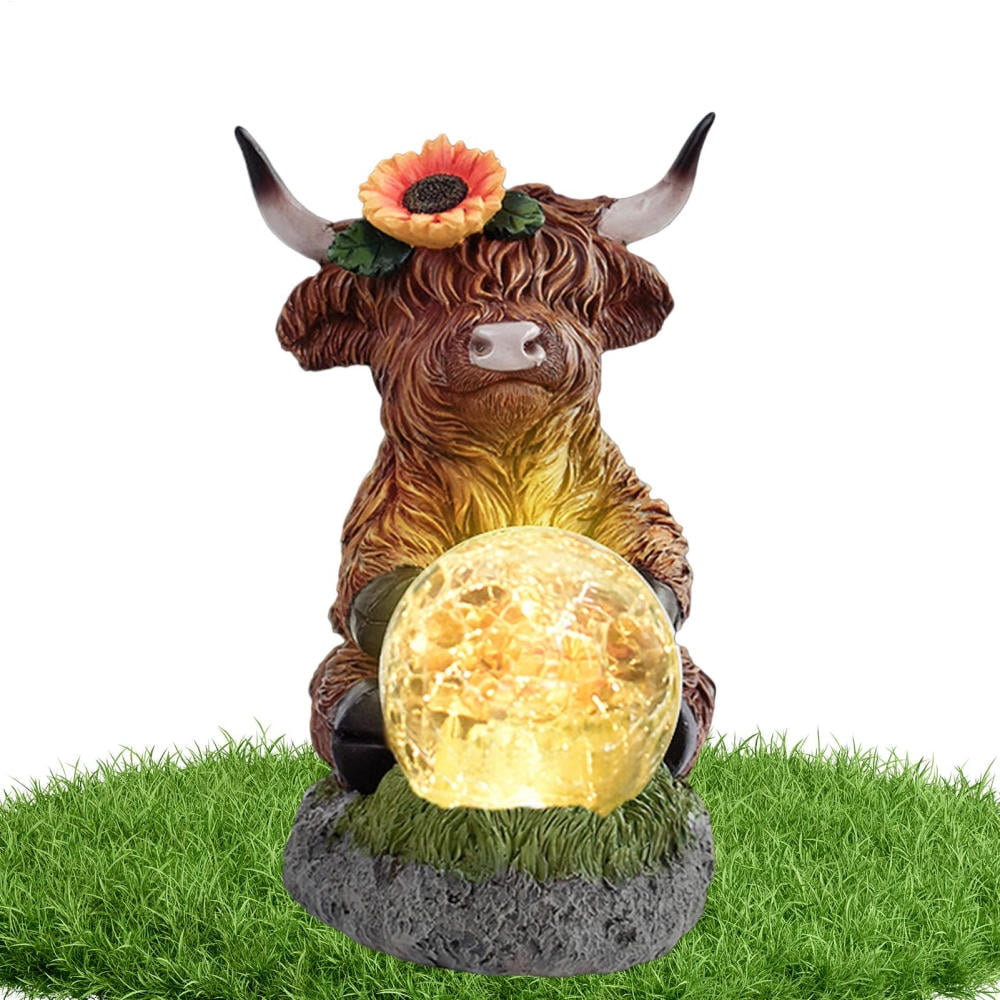 Curpgiee Outdoor Solar Lantern Outdoor Highland Cow Solar Lantern ...