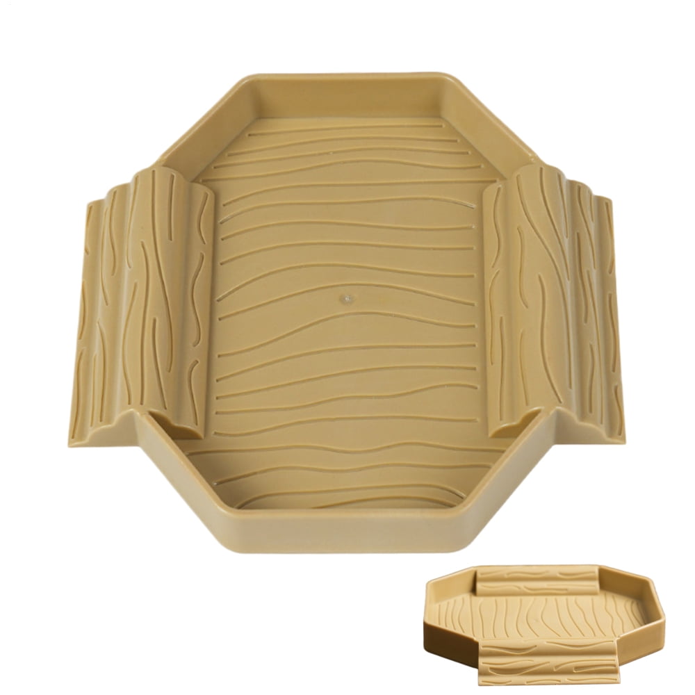 Curpgiee Tortoise Water Bowl Small Reptile Bath Dish 2-in-1 Stain ...