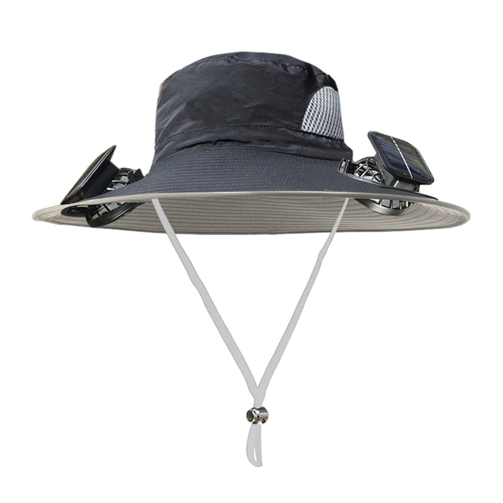 Curpgiee Wide Brim Solar Fan Hat Sun Protection Wide Brim Fishing Hat Long-Lasting Efficient ...