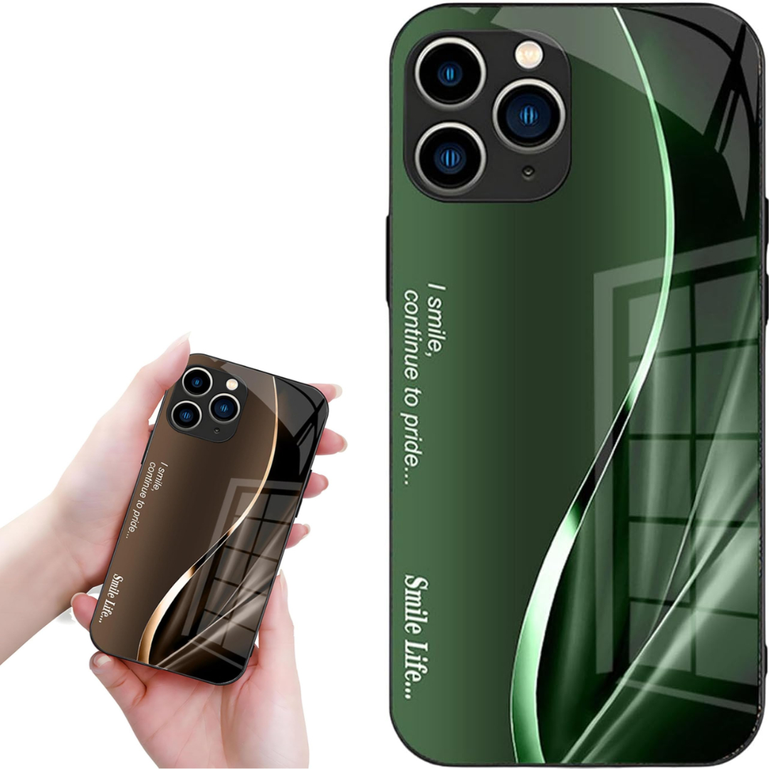Curranet Dazzle Color Flow Case for iPhone, HD Glass Back Simple Case ...