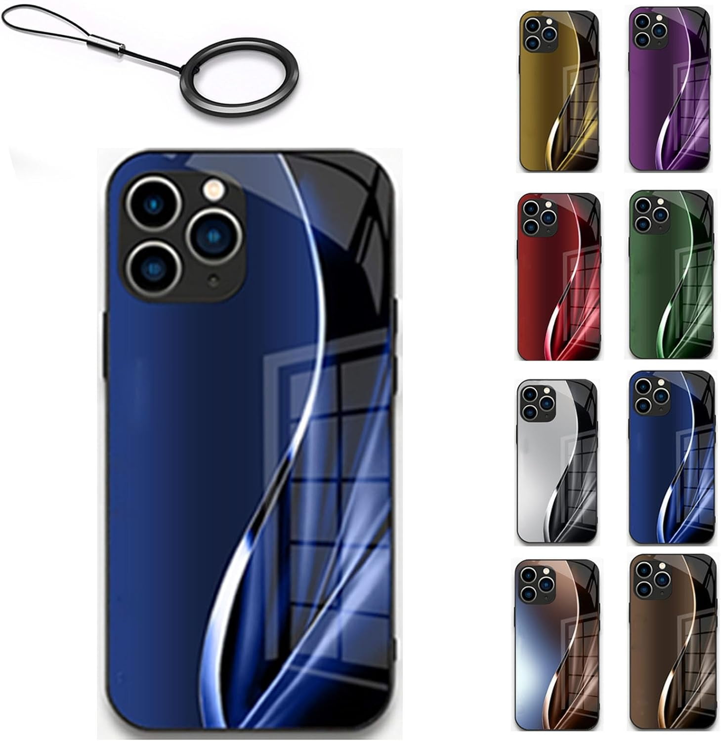 Curranet Dazzle Color Flow Case for iPhone, HD Tempered Glass Heat ...