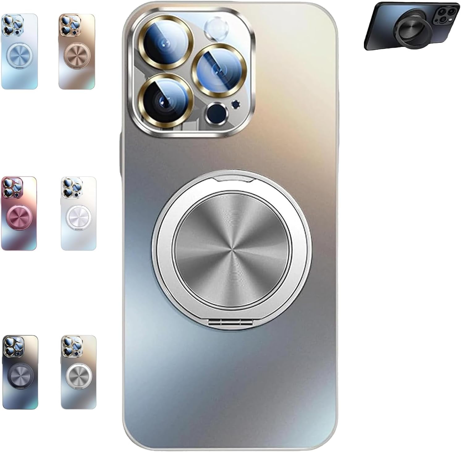 Curranet Magnetic Ring Hard Matte Case for iPhone, All-Inclusive Anti ...