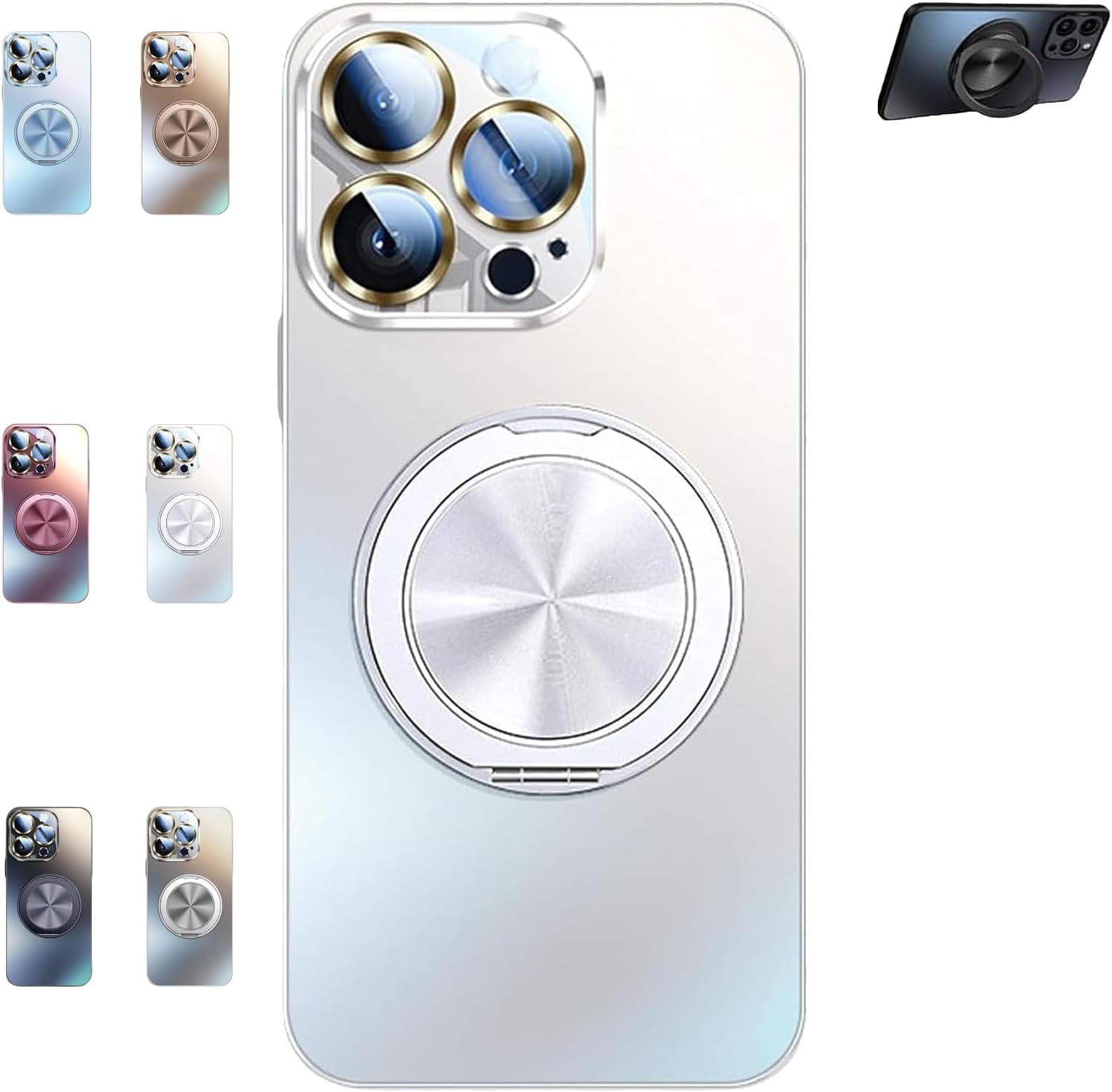 Curranet Magnetic Ring Hard Matte Case for iPhone, All-Inclusive Anti ...