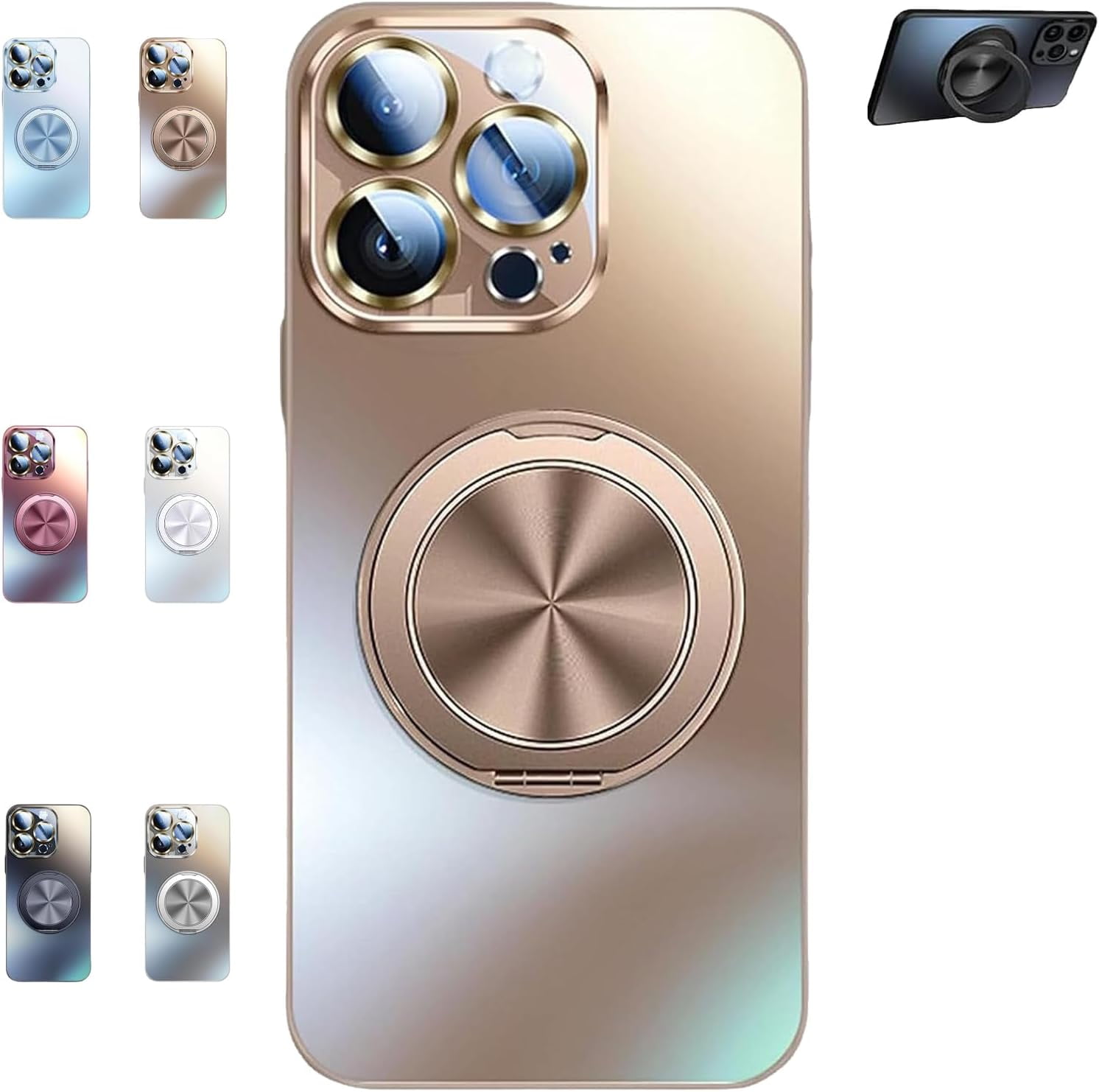 Curranet Magnetic Ring Hard Matte Case for iPhone, All-Inclusive Anti ...