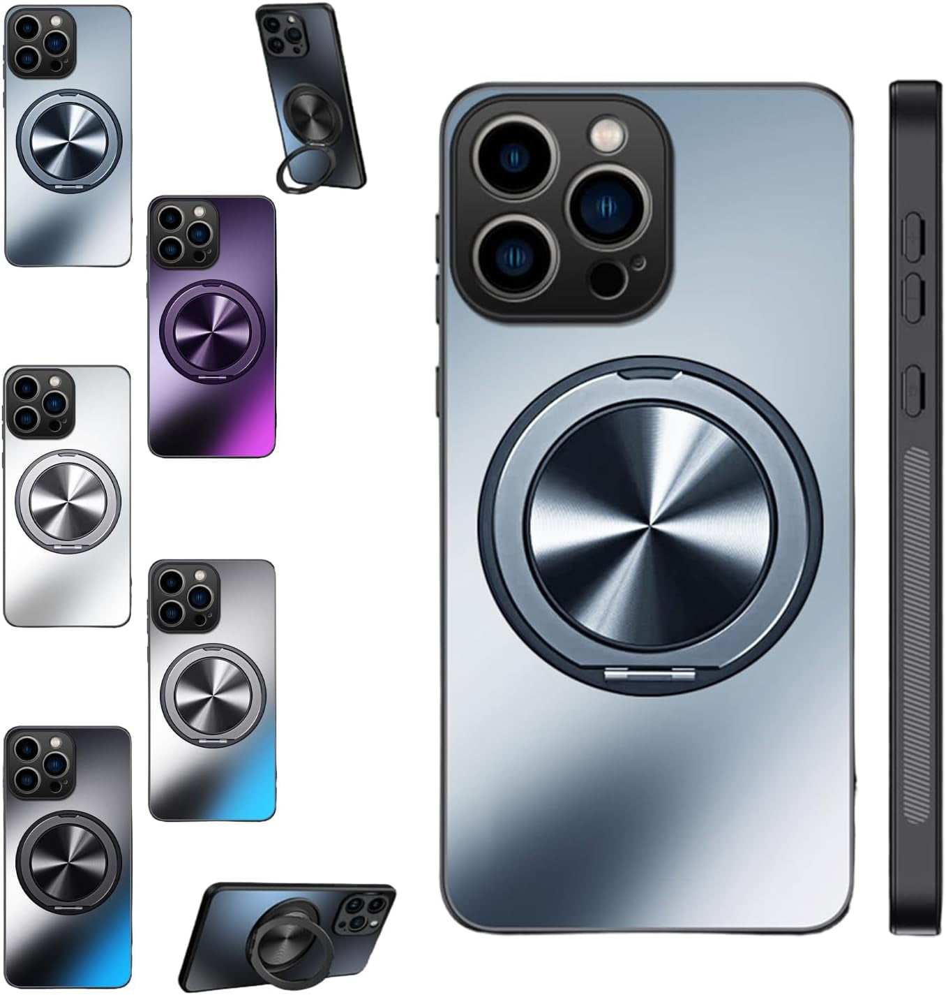 Curranet Magnetic Ring Hard Matte Case for iPhone, All-Inclusive Anti ...