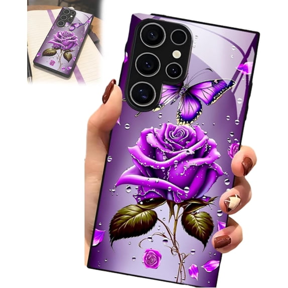 Curranet Rose Butterfly Hard Case for Samsung, Non Slip and Shock ...
