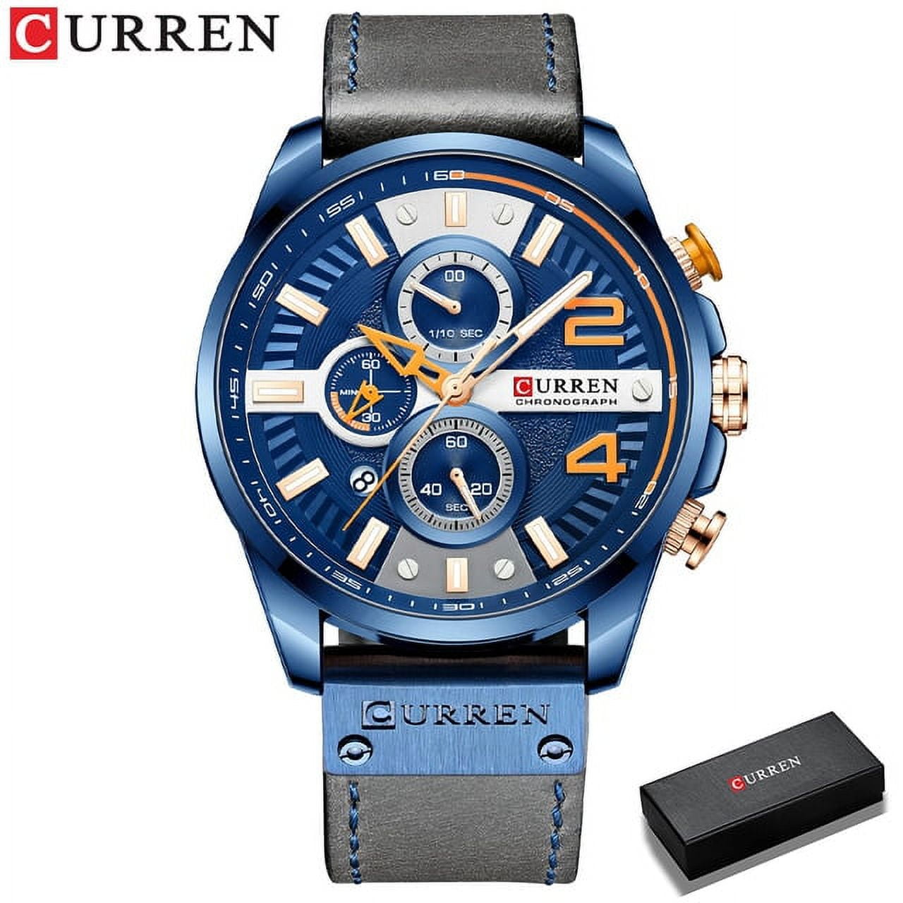Curren Man Luxury Big Brand Leather Quartz Wristwatches With ...