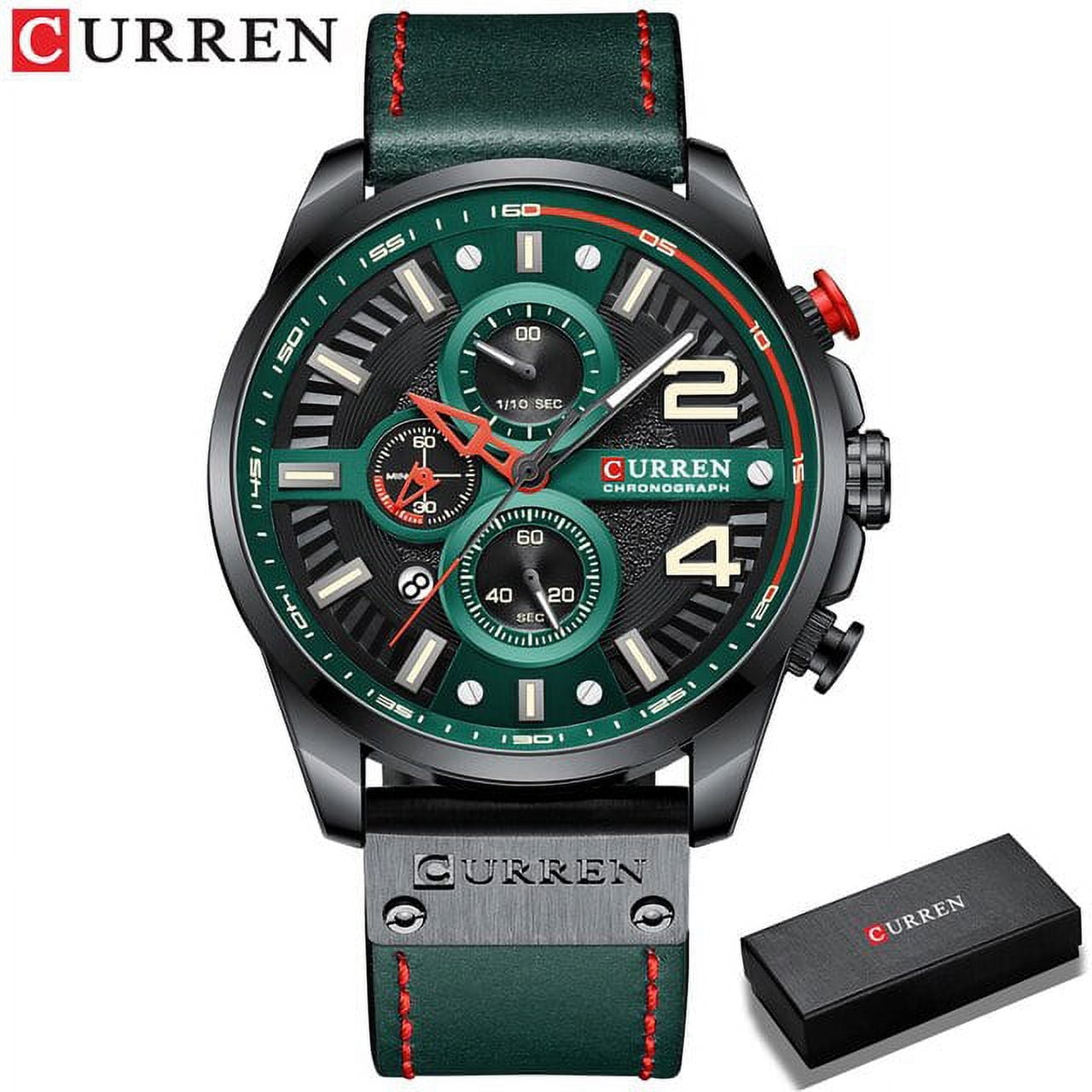 Curren New Watches For Mens Chronograph Leather Wristwatch Fashion ...