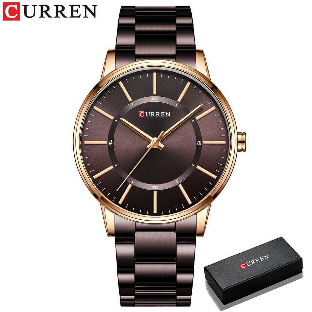 Curren Top Brand Golden Watches For Men Simple Thin Stainless Steel ...
