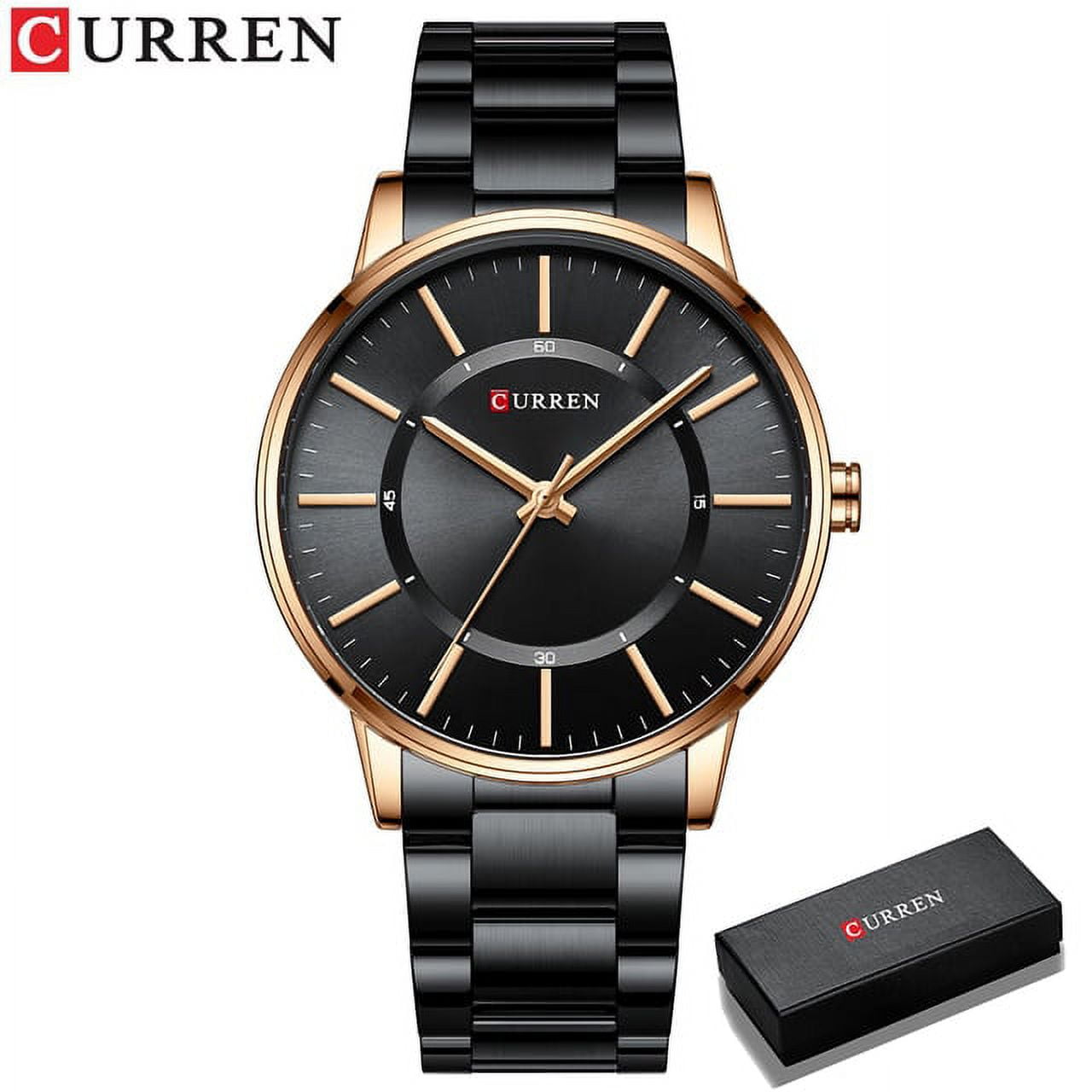 Curren Watches With Stainless Steel Fashion Thin Quartz Wristwatches ...