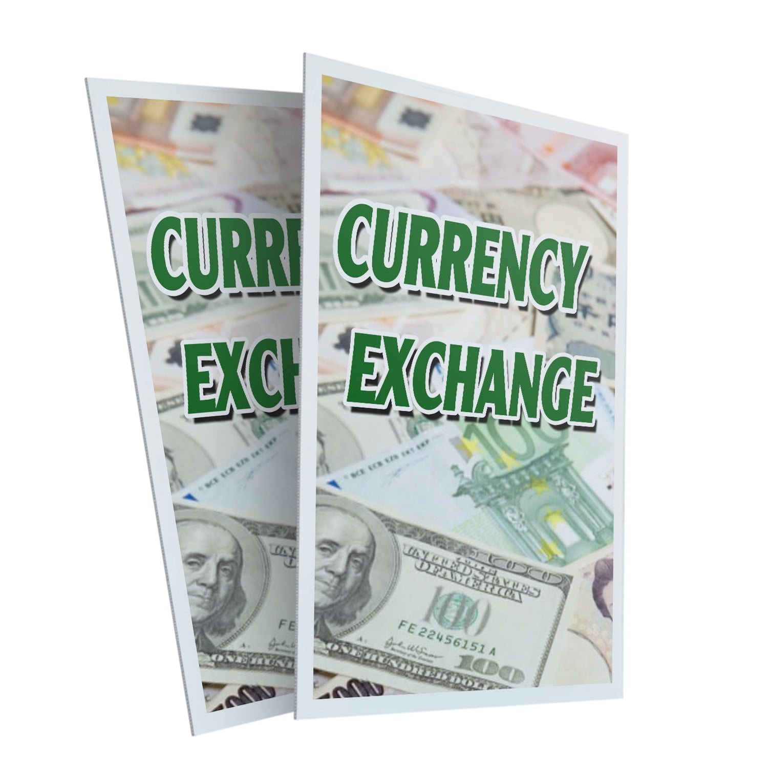 Currency Exchange (2-PACK) 24" x 36" Plastic Signs | Sign Insert 4mm ...