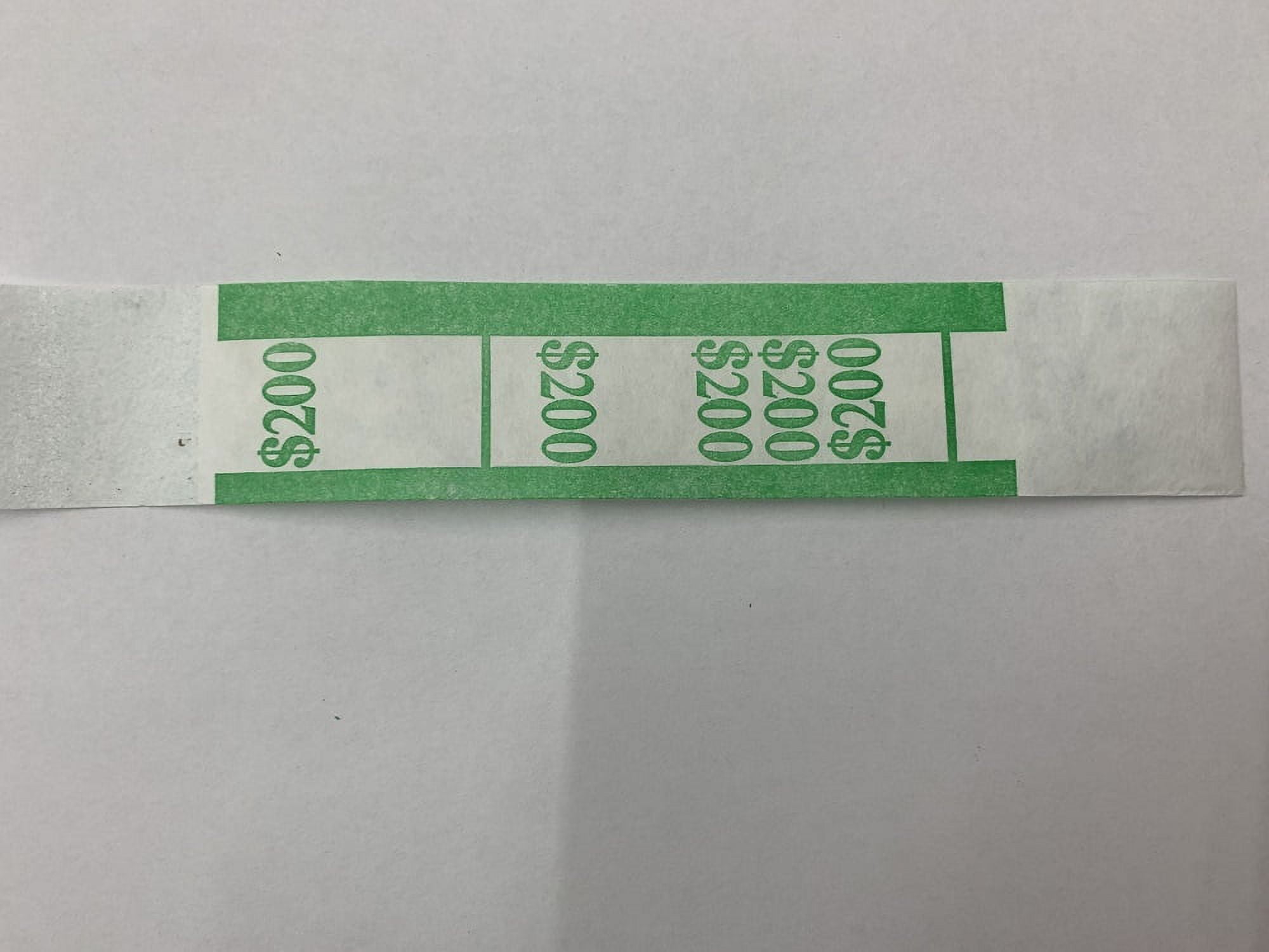 Currency Straps - Self Sealing Money Bands, $200-Green, 100 pack, by NF ...