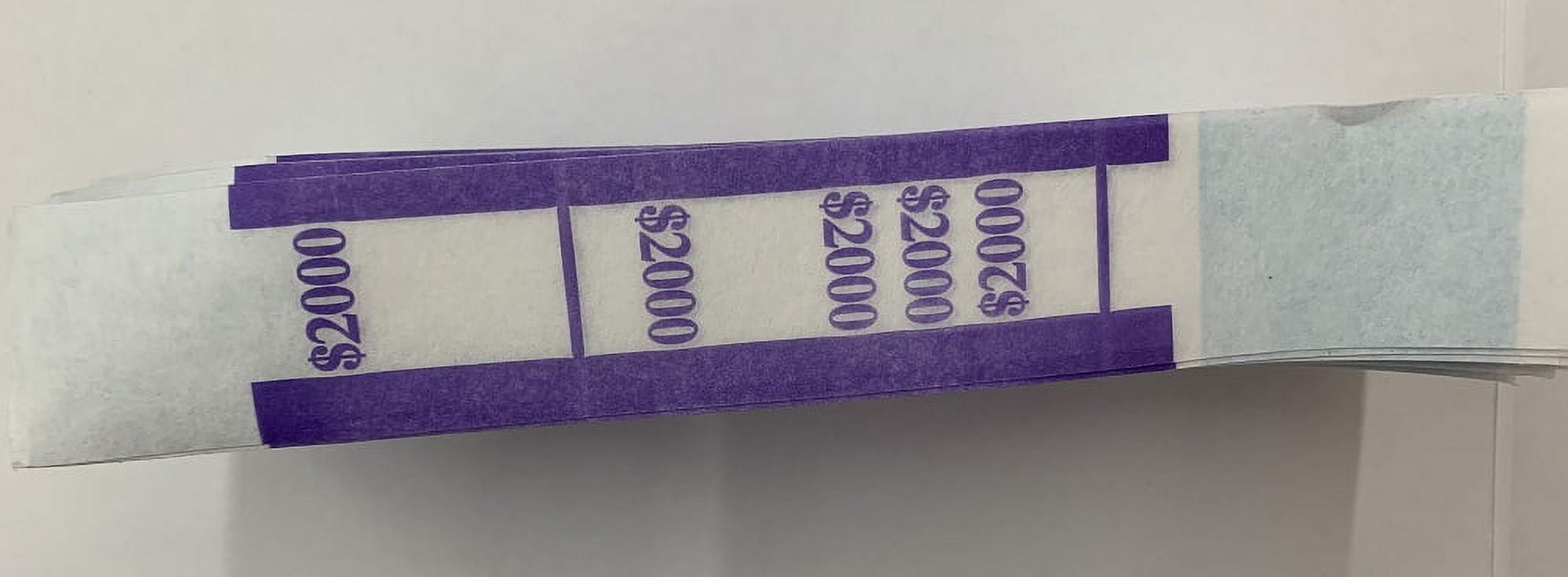 Currency Straps - Self Sealing Money Bands, $2000-Violet, 100 pack, by ...