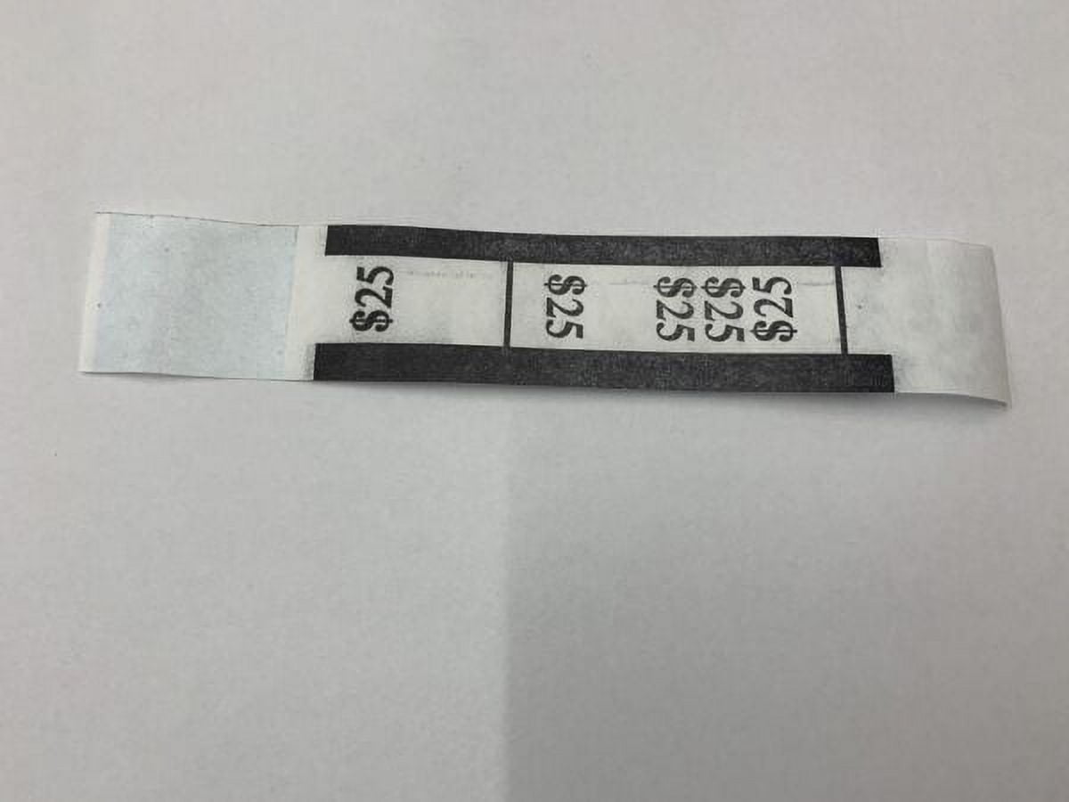 Currency Straps - Self Sealing Money Bands, $25-Black, 500 pack, by NF ...