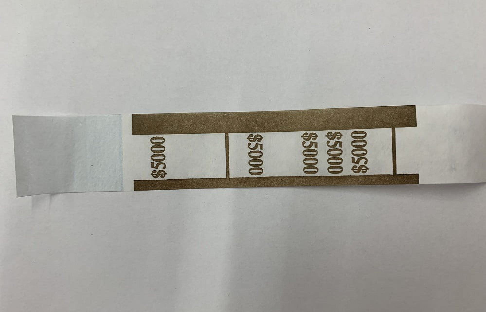 Currency Straps - Self Sealing Money Bands, $5000-Brown, 1000 pack, by ...