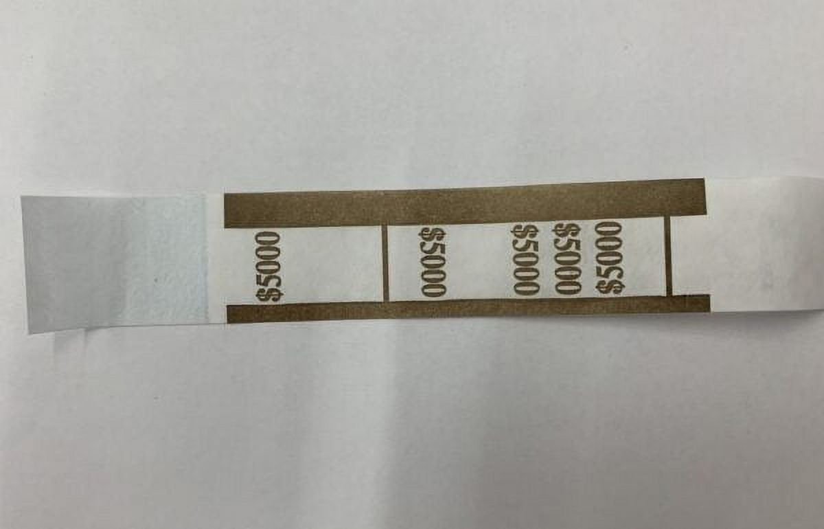 Currency Straps - Self Sealing Money Bands, $5000-Brown, 500 pack, by ...