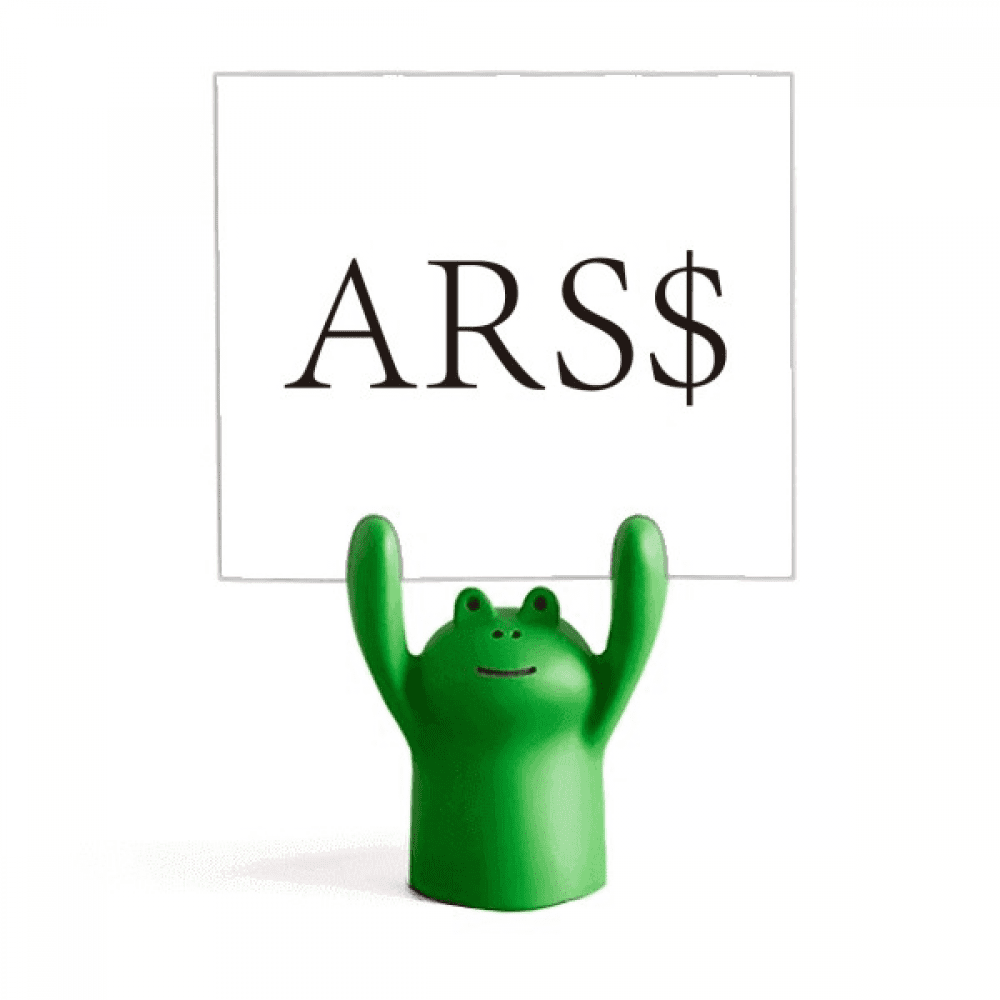 Currency Symbol Argentine Peso Memo Holder Cartoon Animal Frog Stand ...