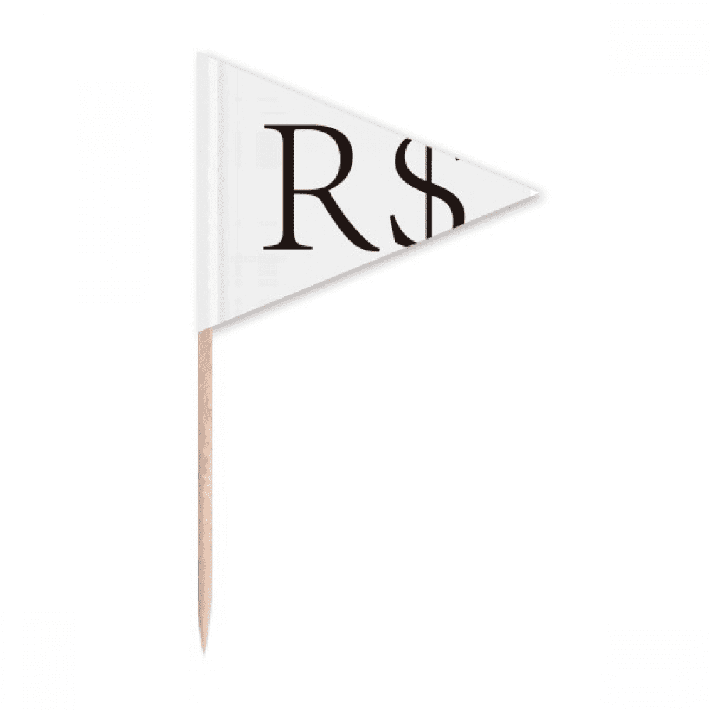Currency Symbol Brazilian Real Toothpick Triangle Cupcake Toppers Flag ...