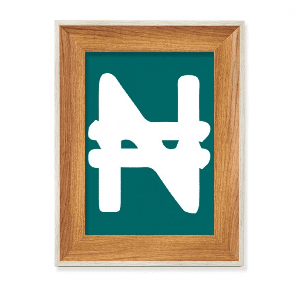 Currency Symbol Nigeria Naira NGN Desktop Wooden Photo Frame Display ...