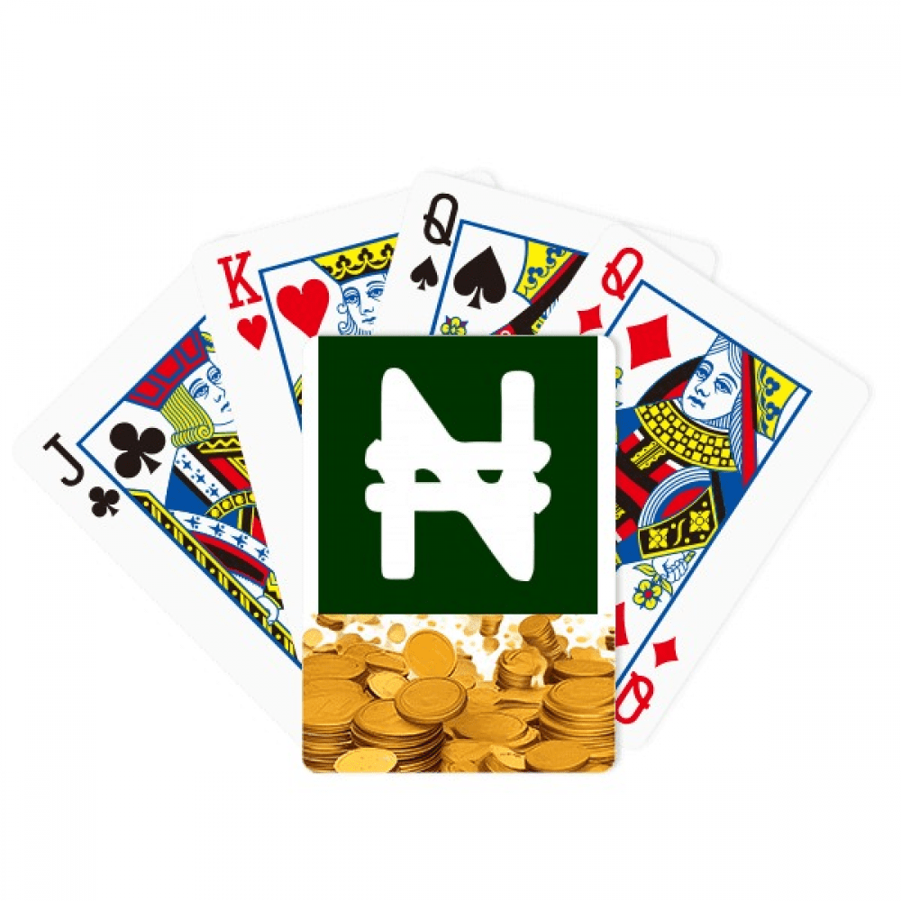 Currency Symbol Nigeria Naira NGN Gold Playing Card Classic Game ...