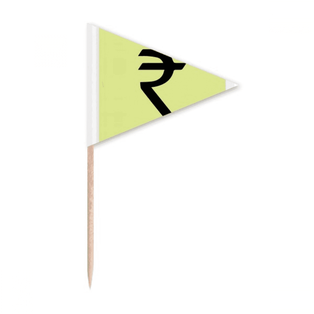 Currency Symbol Rs Re INR Toothpick Triangle Cupcake Toppers Flag ...