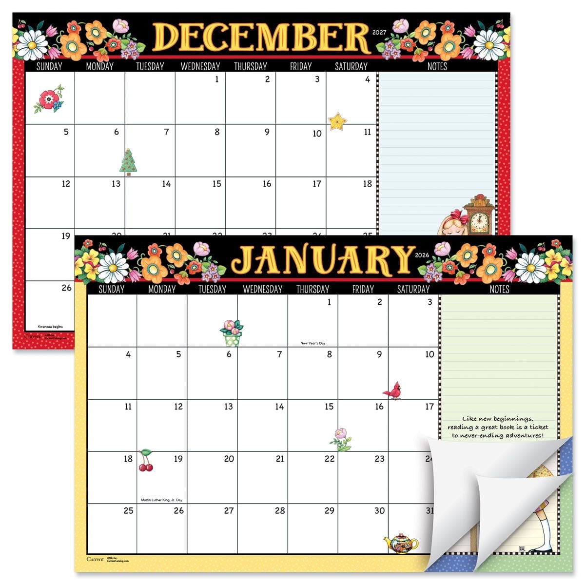 Current 2026 - 2027 Mary Englebreit Desk Calendar Pad, 11" x 16.25 ...