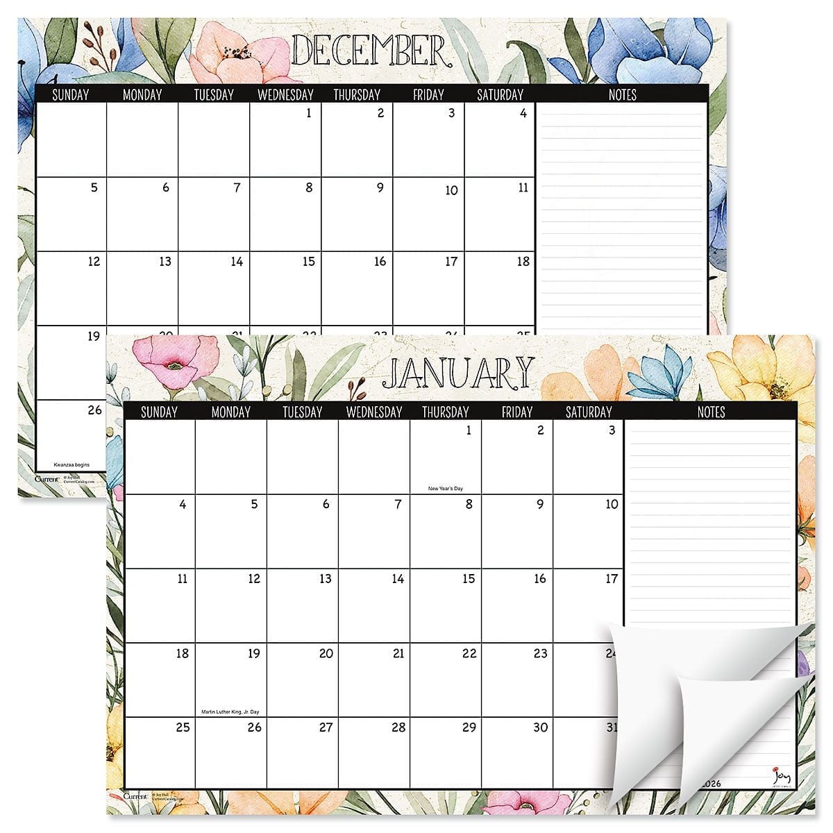 Current 2026 - 2027 Meadow Dance Desk Calendar Pad, 11' x 16.25", Large ...