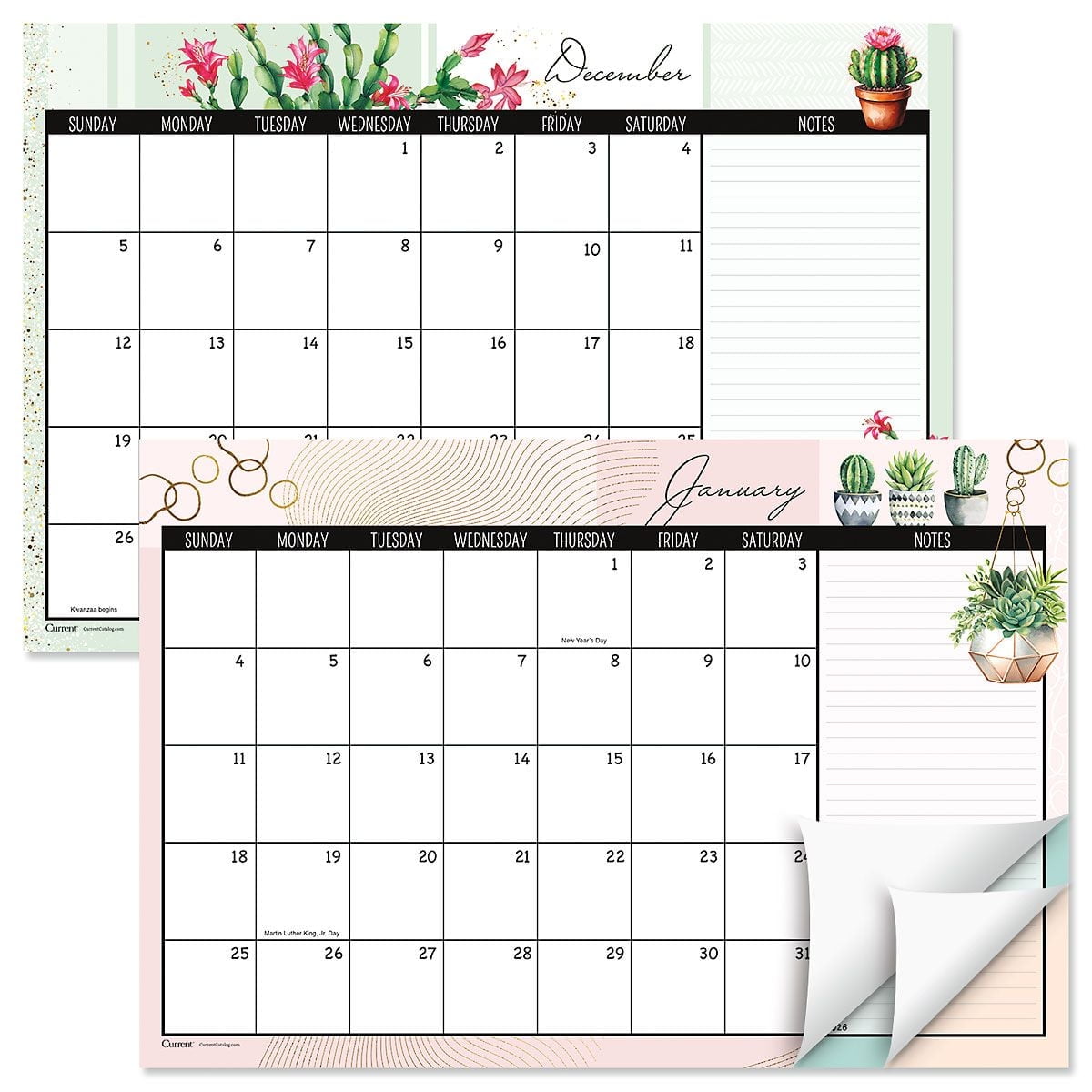 Current 2026 - 2027 Plants Desk Calendar Pad, 11-Inch x 16-1/4-Inch ...