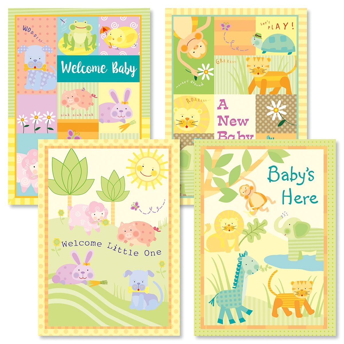 Current Baby's Here Baby Congrats Greeting Cards, Set of 8 (4 Designs ...