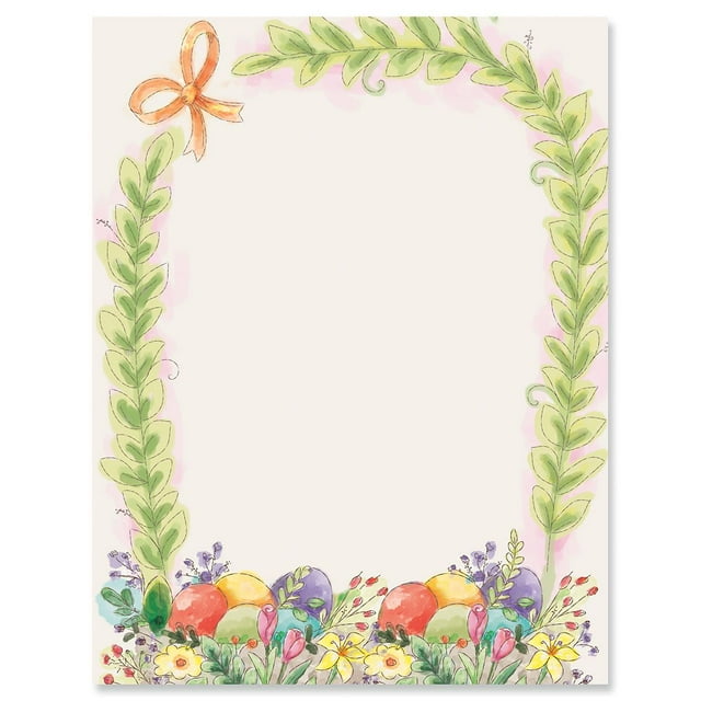 Current Basket Border Easter Letter Papers - Set of 25 Spring ...