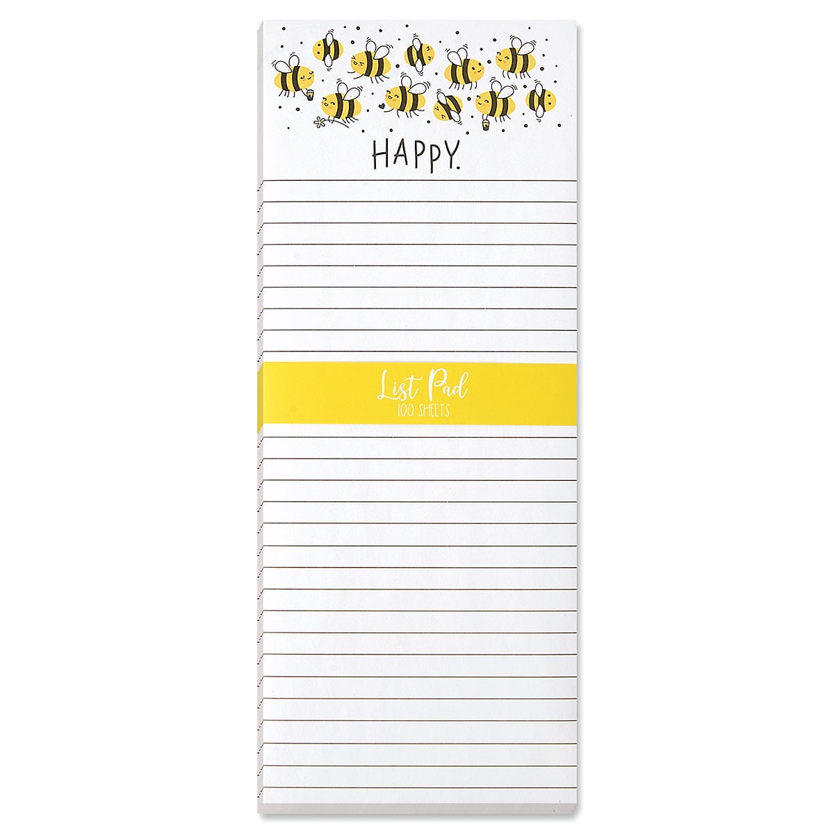 Current Bee Happy List Pad – Set of 1, 100-Sheet Pad, 4x10 Inches, Memo ...