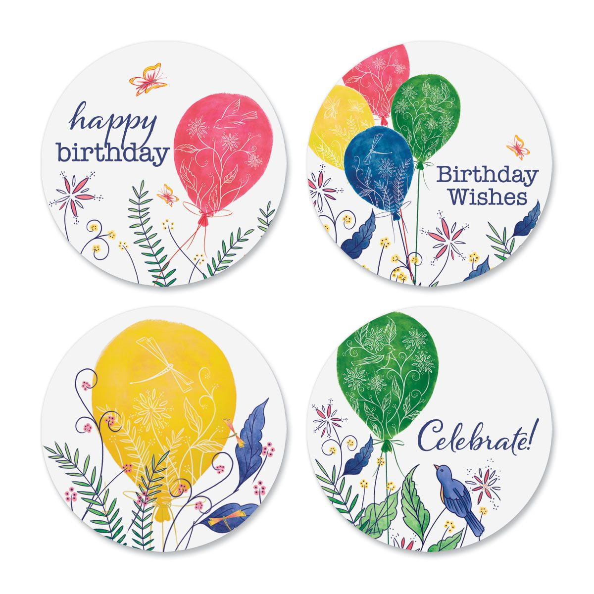 Current Birthday Balloons Birthday Seals - Set of 24 Envelope Seals, 1 ...