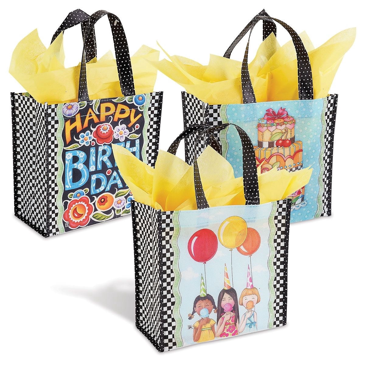Current Birthday Cub Totes - Set of 3 (3 Designs), Birthday Gift Bag ...