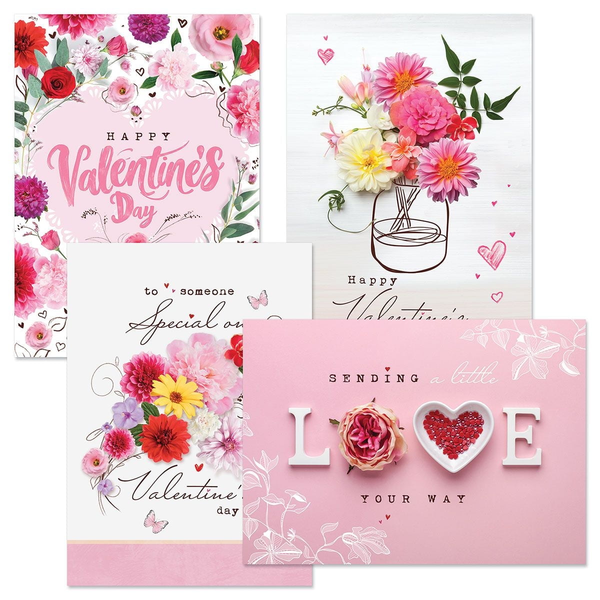 Current Blossom Top Valentine's Day Greeting Cards - Set of 8 (4 ...