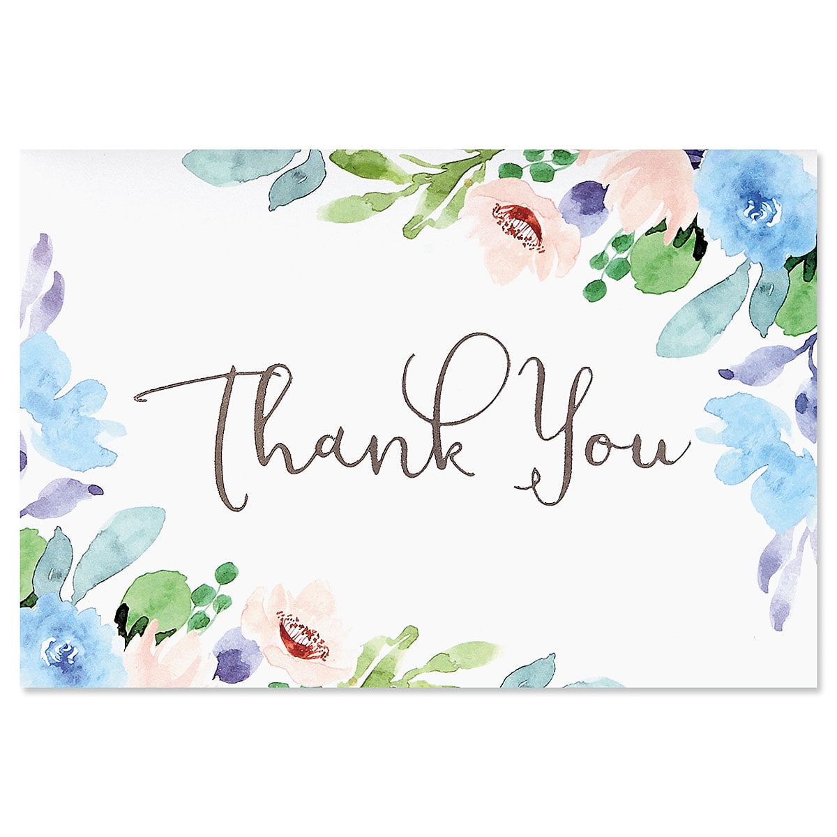 Current Blue Blooms Deluxe Thank You Note Cards - Set of 16, 4" by 6 ...