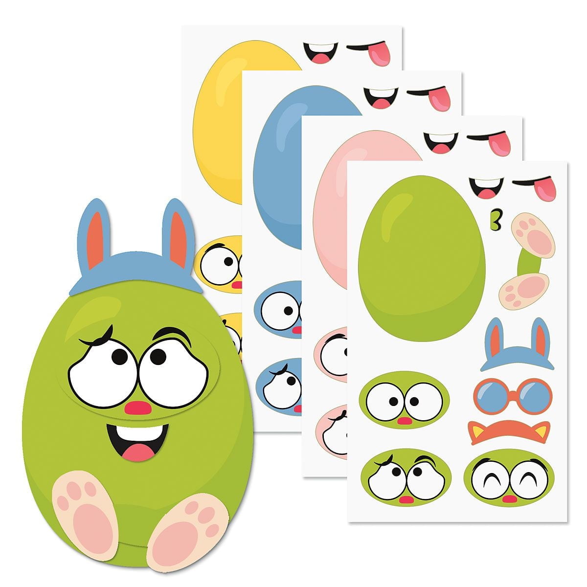 Current Build-Your-Own-Easter Egg Sticker Sheets, Makes 12 Eggs, Kids ...