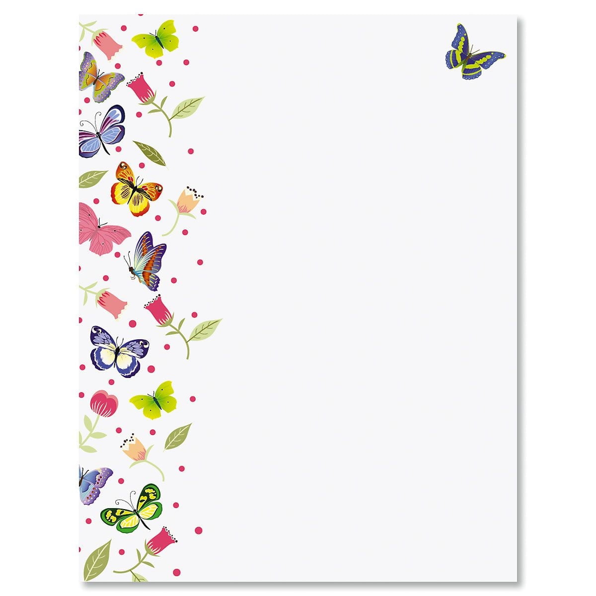 Current Butterflies Spring Letter Papers - Set of 25 Floral Stationery ...