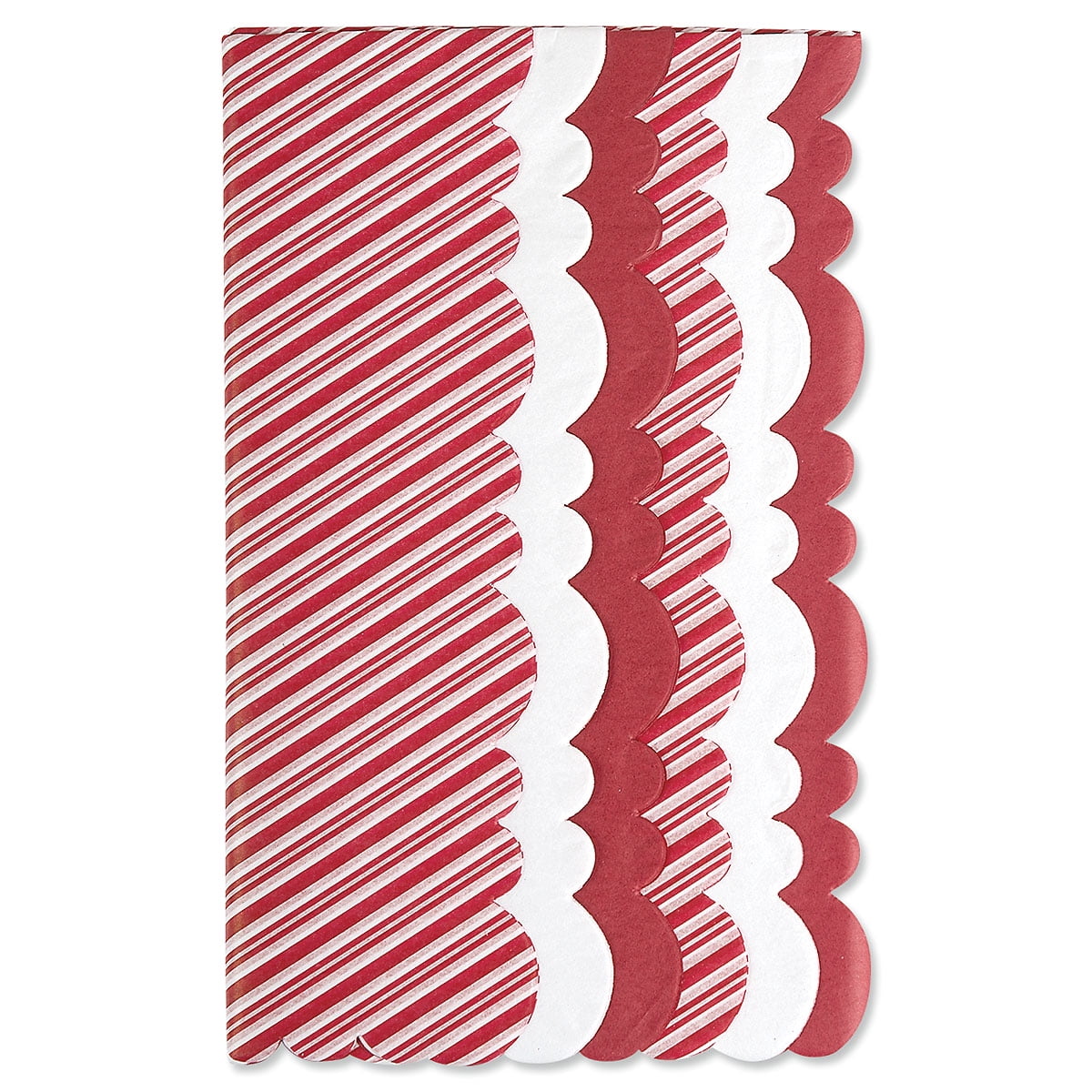 Current Candy Cane Stripe Scalloped Edge Tissue Paper Sheets ...